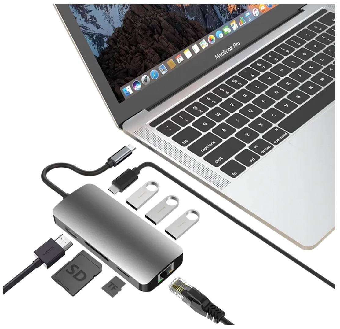 HUB USB-C HDMI 4k PD Power Delivery USB LAN Gigabit – sklep parts-store.pl