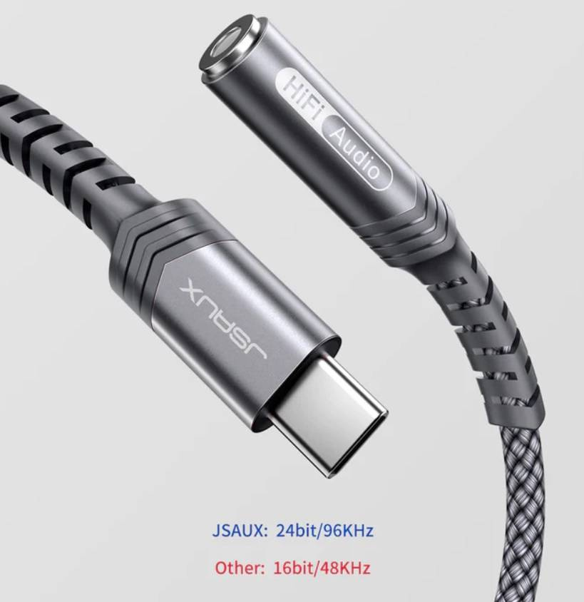 JSAUX Kabel Adapter DAC Audio USB-C do Mini Jack 3,5mm żeński AUX ...