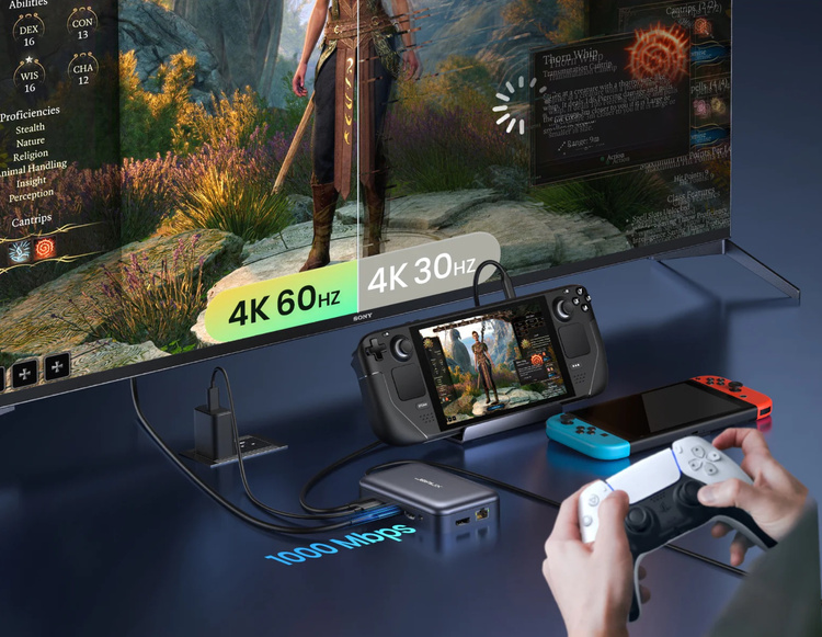 JSAUX OmniCase 2 Pro HUB USB-C HDMI 4K 60Hz DisplayPort USB 3.0 PD 100W ...