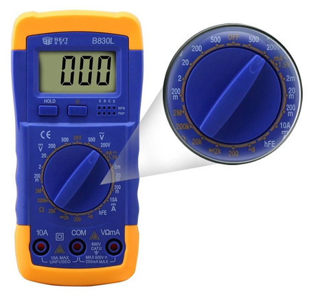 PROFESJONALNY MIERNIK PRĄDU MULTIMETR CYFROWY niebiesko-żółty – sklep ...